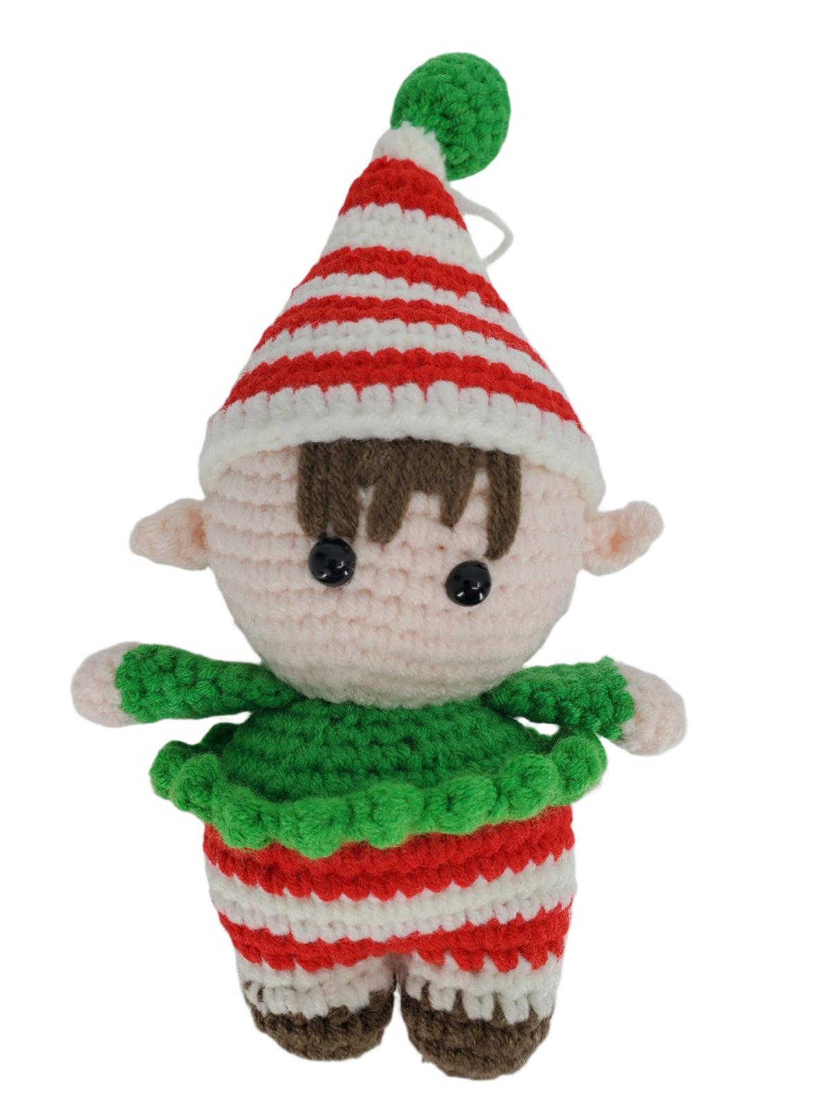Handmade Amigurumi Christmas Holiday Ornament - Elf (Plastic Eyes ...